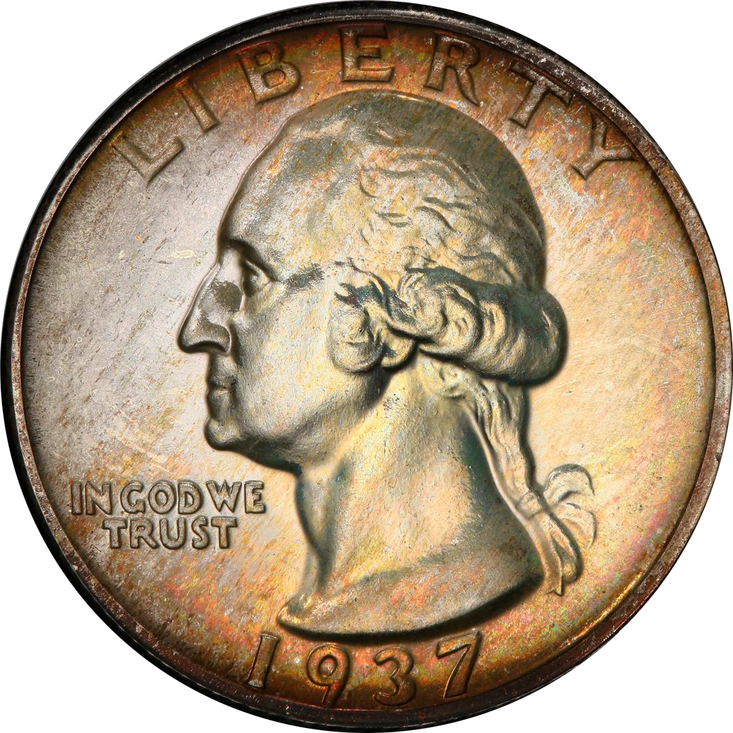 1937 25c Pf | Washington Quarters | Coin