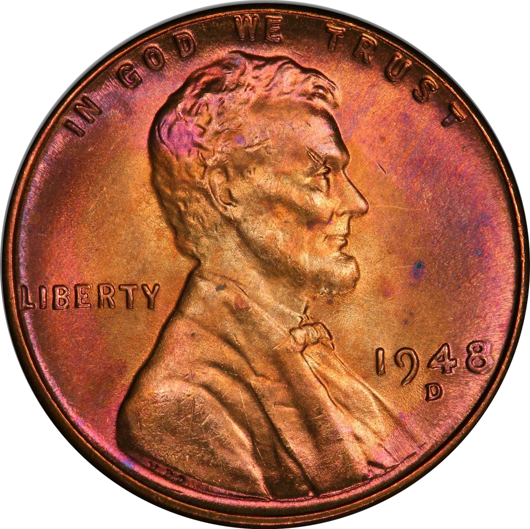 1948 D 1c Ms | Lincoln Cents - Wheat Reverse | Coin