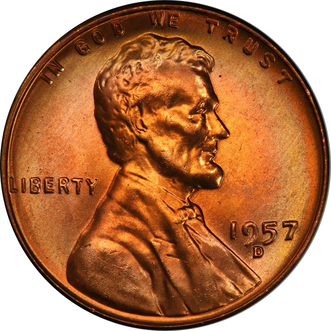 1957 D 1c Ms | Lincoln Cents - Wheat Reverse | Coin