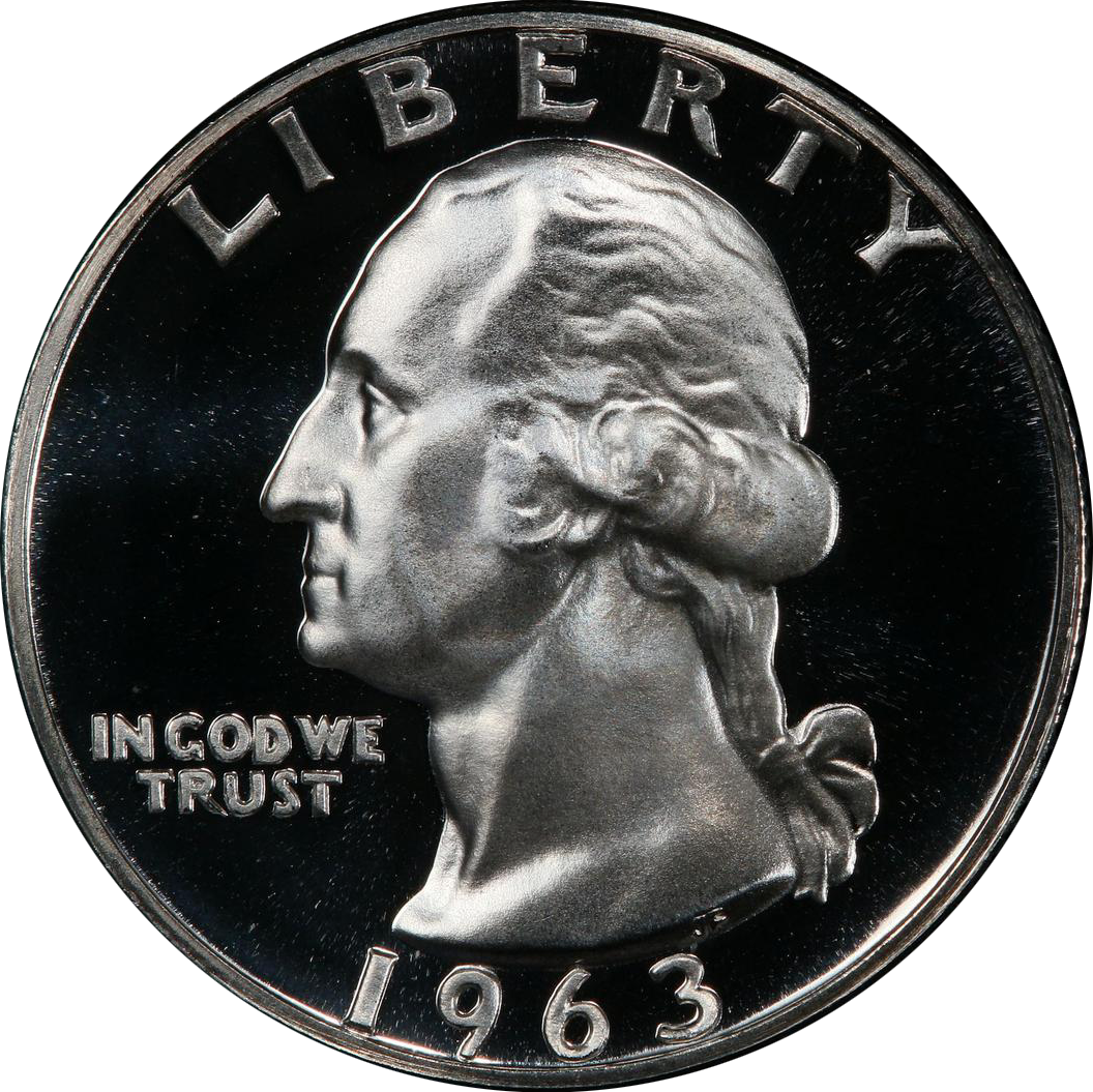 1963 25c Pf | Washington Quarters | Coin