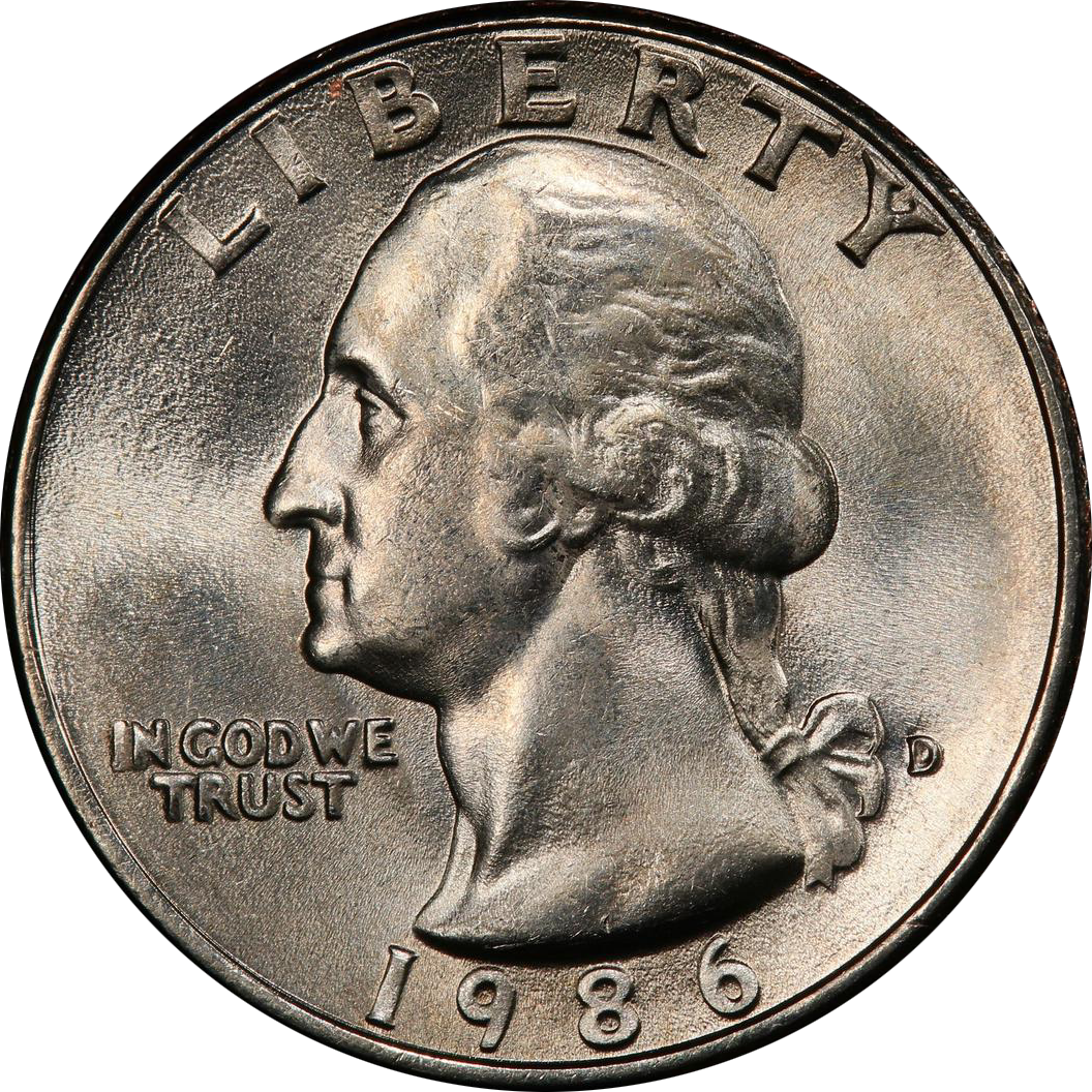 1986 D 25c Ms | Washington Quarters | Coin