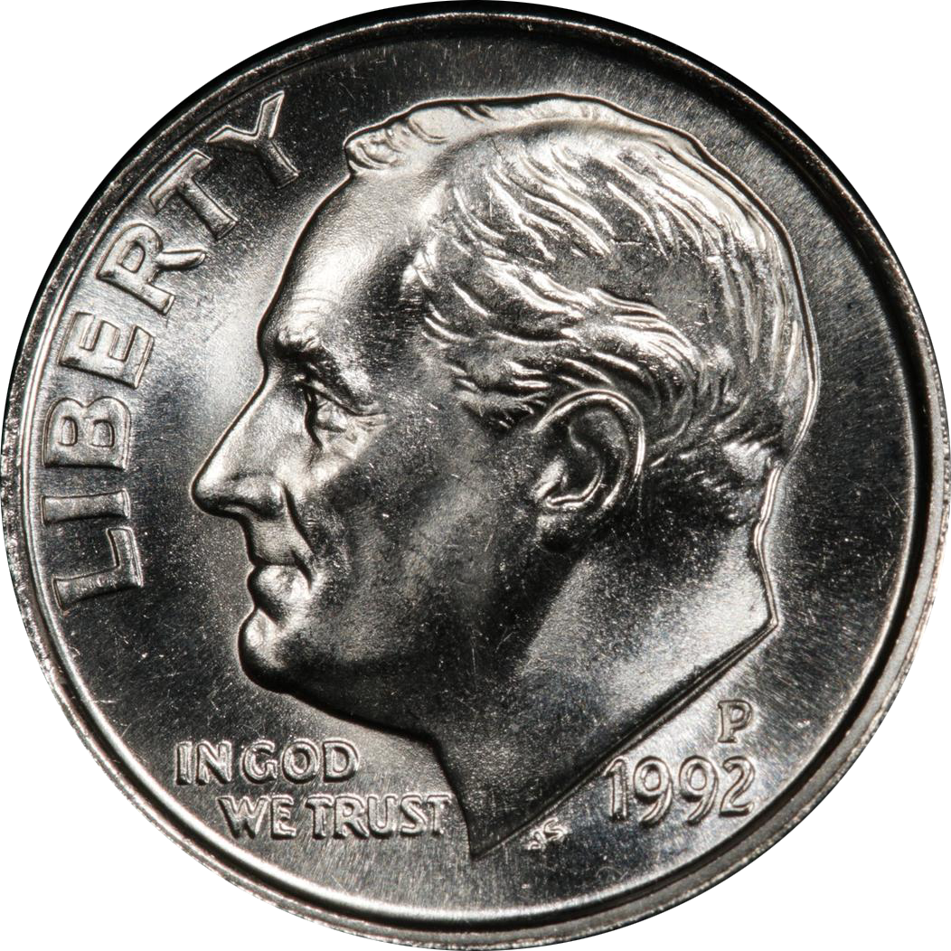 1992 P 10c Ms | Roosevelt Dimes | Coin