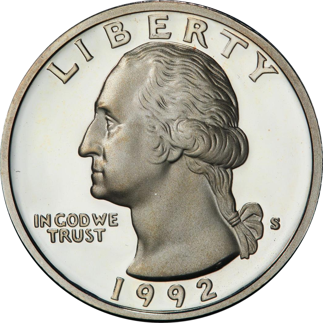 1992 S Silver 25c Pf | Washington Quarters | Coin