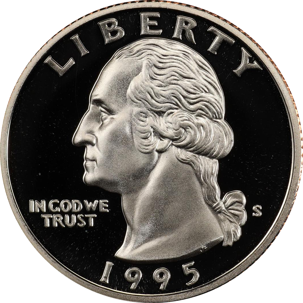 1995 S Clad 25c Pf | Washington Quarters | Coin
