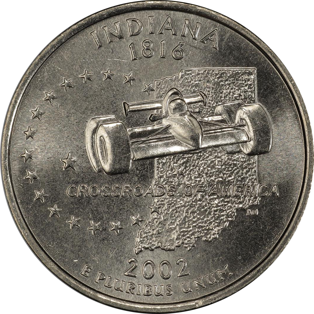 2002 D Indiana 25c Ms | State & Territorial Quarters | Coin
