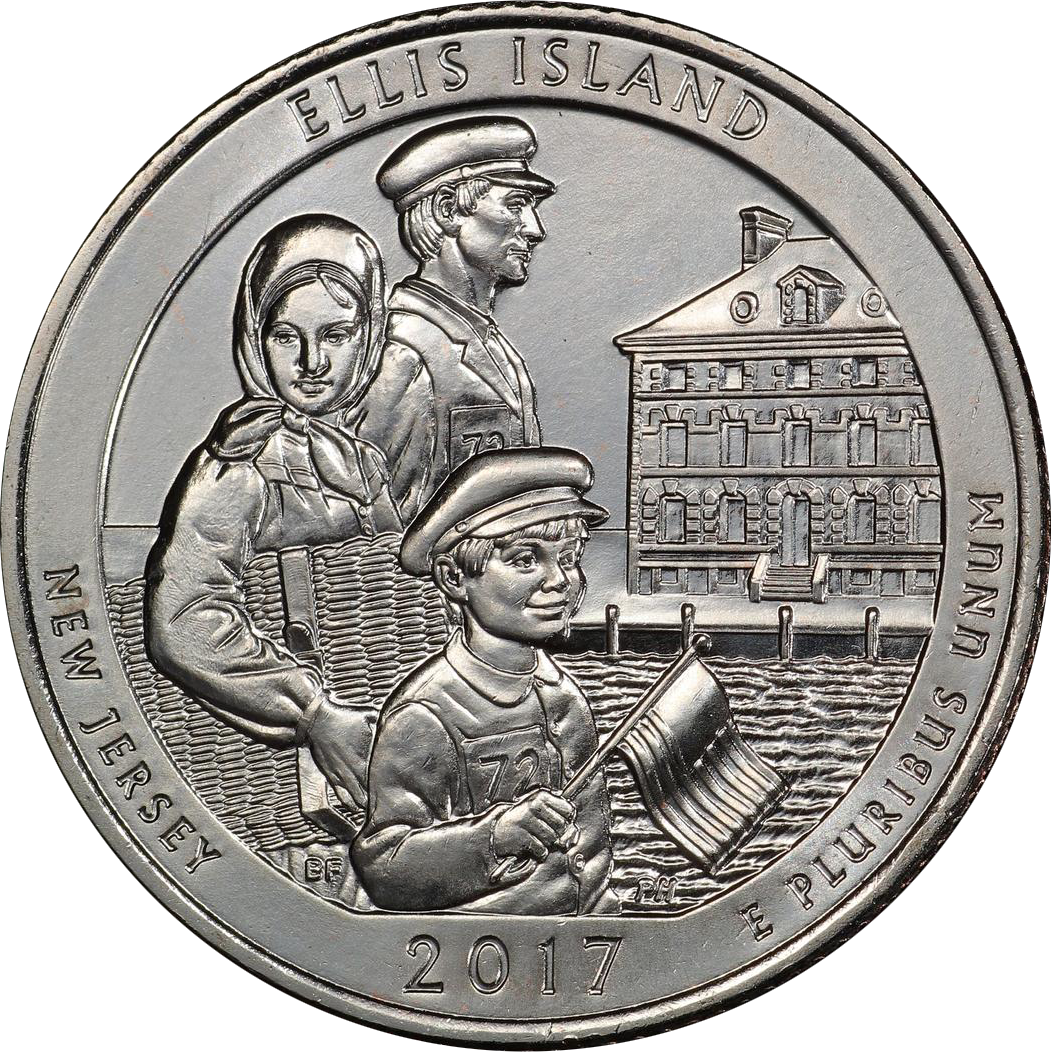 2017 P Ellis Island 25c Ms | America the Beautiful Quarters | Coin